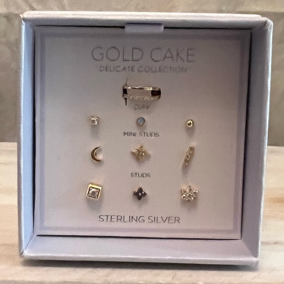 Gold Cake | Jewelry | Gold Cake Delicate Collection Studcuff Set | Poshmark